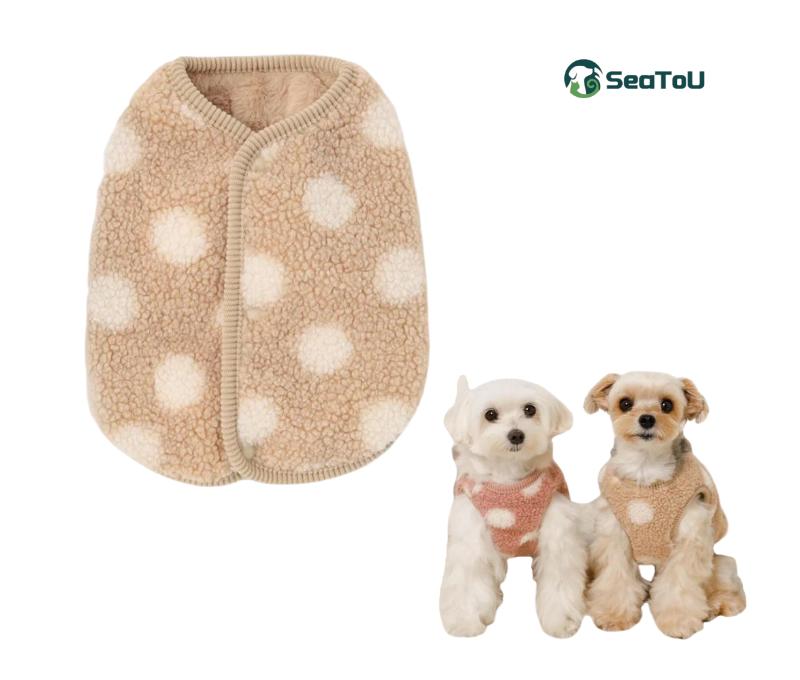 Dotted print Reversible pet clothes - SeaToU